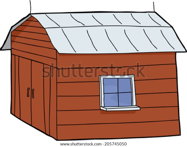 Cartoon Red Barn Closed Doors Tin Stock Vector (Royalty Free) 205745050 ...