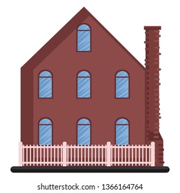 Cartoon Red Building Blue Windows Vector Stock Vector (Royalty Free ...