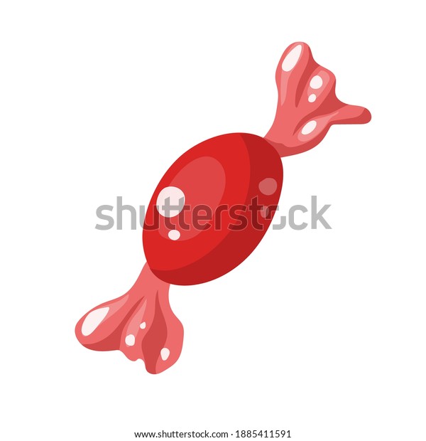 Cartoon Red Candy Isolated On White Stock Vector (Royalty Free ...
