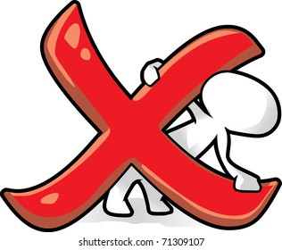 Cartoon Red Disapproval Sign Vector Illustration Stock Vector (Royalty ...