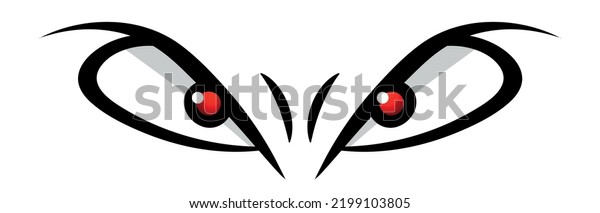 Stock vektor „Cartoon Red Eyes Evil Angry Emotion“ (bez autorských ...