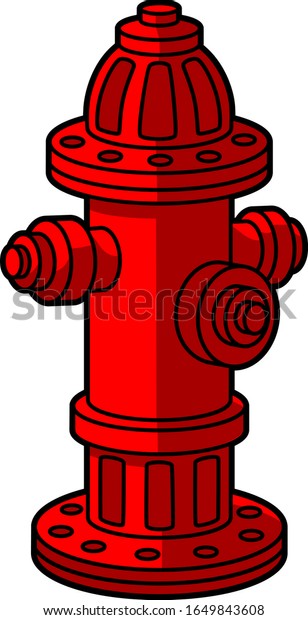 Cartoon Red Fire Hydrant White Background Stock Vector (Royalty Free ...