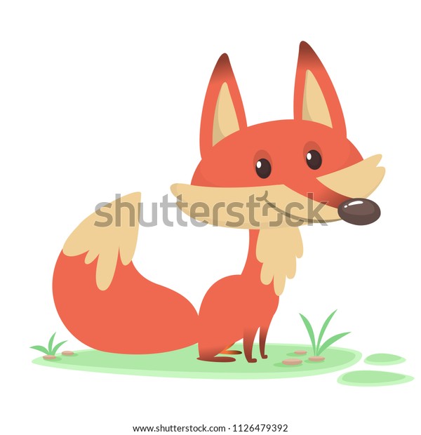 Cartoon Red Fox Vector Illustration Red Stock Vector (Royalty Free ...