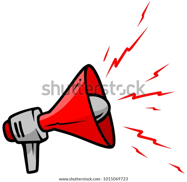 Cartoon Red Megaphone On White Background Stock Vector (Royalty Free ...