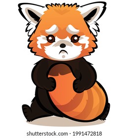 Cartoon Red Panda Feeling Sad Stock Vector (Royalty Free) 1991472818 ...