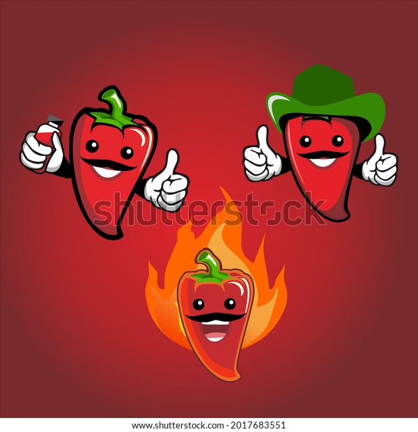 Cartoon Red Pepper Fire Style Stock Vector (Royalty Free) 2017683551 ...