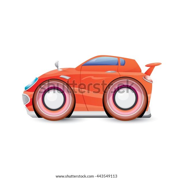 Cartoon Red Racing Car Isolated On Stock Vector (Royalty Free) 443549113