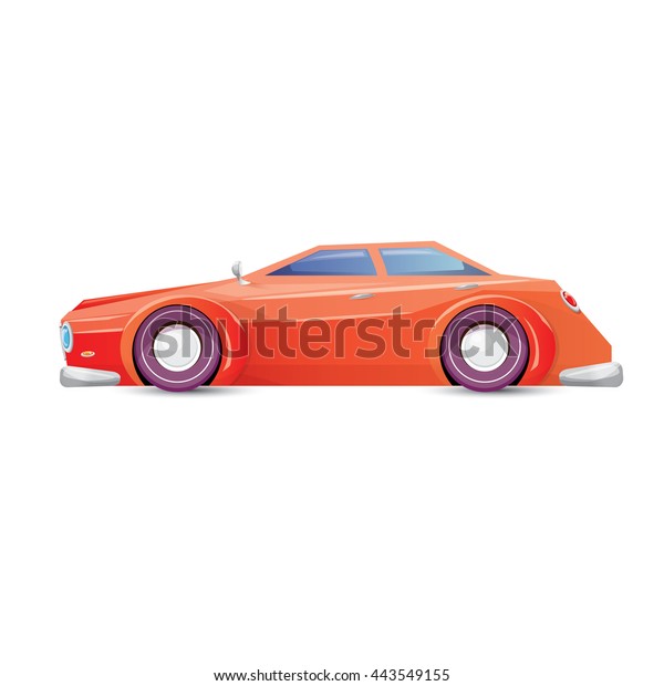 Cartoon Red Racing Car Isolated On Stock Vector (Royalty Free ...