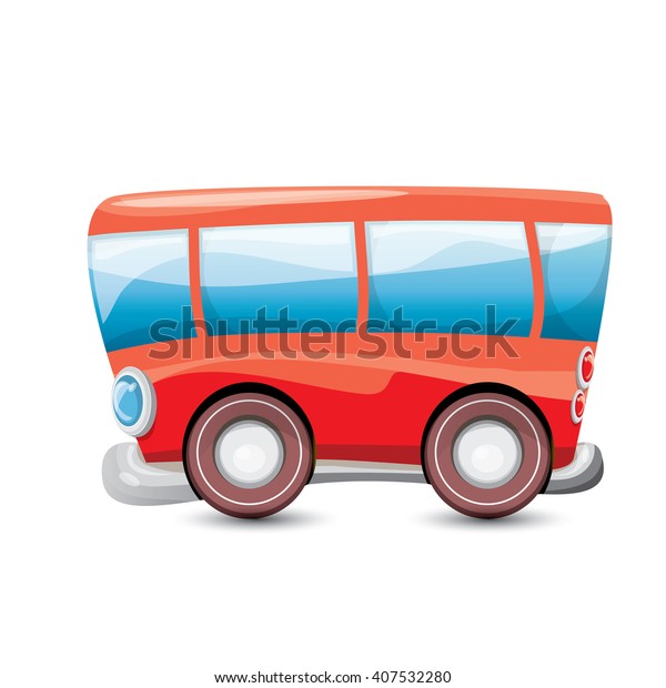 Cartoon Red School Bus Isolated On Stock Vector (Royalty Free ...