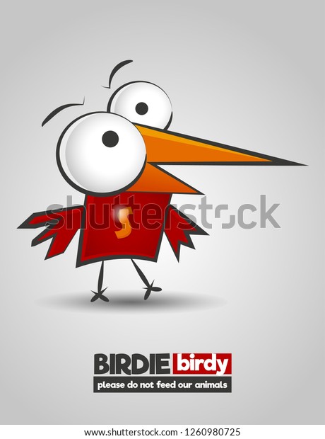 Cartoon Red Superhero Bird Stock Vector (Royalty Free) 1260980725 ...