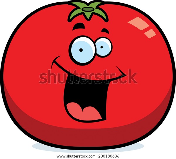 Cartoon Red Tomato Smiling Happy: เวกเตอร์สต็อก (ปลอดค่าลิขสิทธิ์ ...