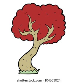 Cartoon Tree Red Leaves Stock Vector (Royalty Free) 116470411