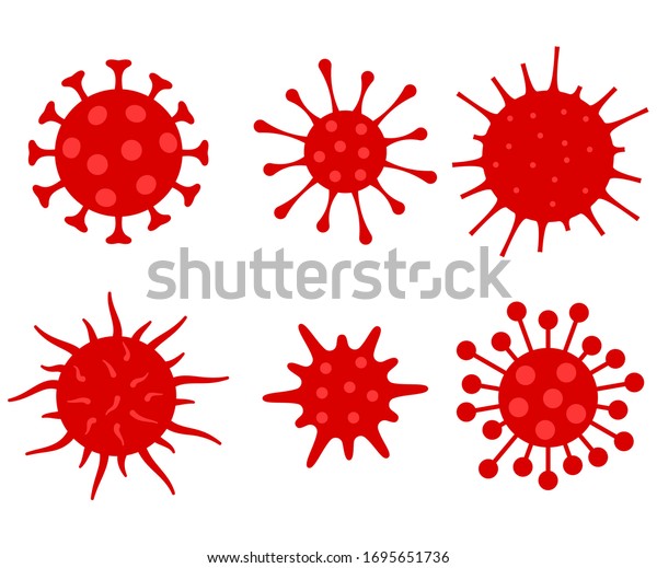 Cartoon Red Virus Cells Set Coronavirus Stock Vector (Royalty Free ...