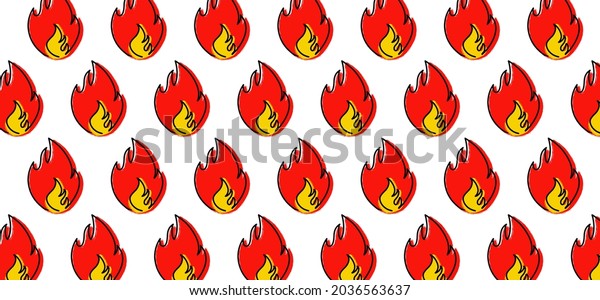 Cartoon Red Yellow Orange Fire Flame Stock Vector (Royalty Free ...