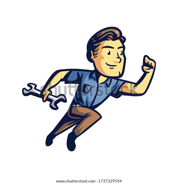 Hombre De Reparación De Caricaturas O: vector de stock (libre de ...