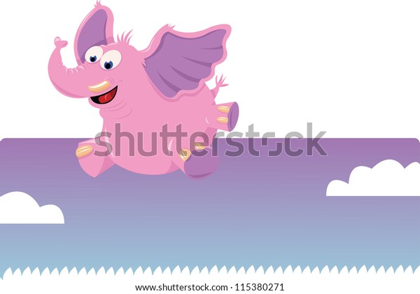 a cartoon representing a cute elephant jumping on grass