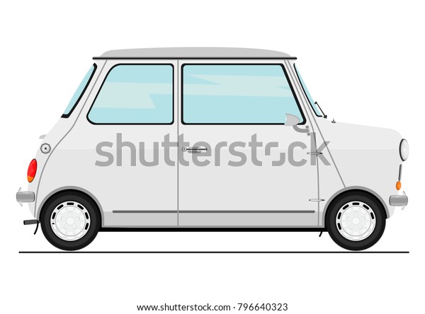 Cartoon Retro Car Side View Flat Stock Vector (Royalty Free) 796640323 ...