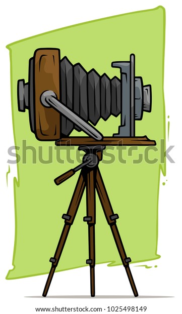 Cartoon Retro Vintage Camera On Tripod Stock Vector (Royalty Free ...