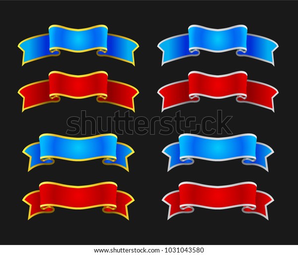 Cartoon Ribbons Set Mobile Game Assets Stock Vector (Royalty Free ...