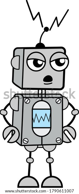 Cartoon Robot Listening Vector Illustration Stock Vector (Royalty Free ...