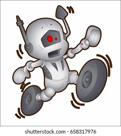 Cartoon Robot On Wheels Stock Vector (Royalty Free) 658317976 ...