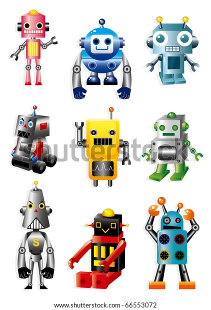 Cartoon Robots Stock Vector (Royalty Free) 66553072