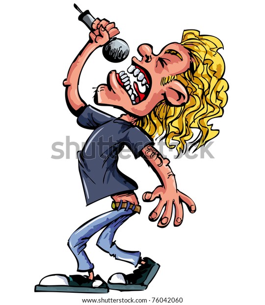 Cartoon Rock Singer Microphone Isolated On Stock Vector (Royalty Free ...