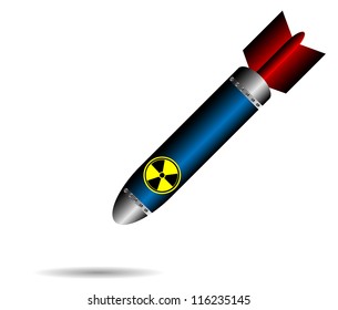 Cartoon Rocket Bomb Falling Isolated On Stock Vector (Royalty Free ...