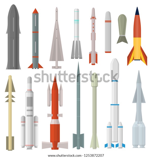 Cartoon Rocket Weapon Icon Set Different Stock Vector (Royalty Free ...