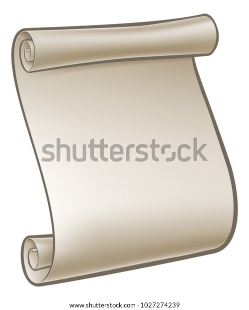 Cartoon Rolled Paper Scroll Parchment Background Stock Vector (Royalty ...