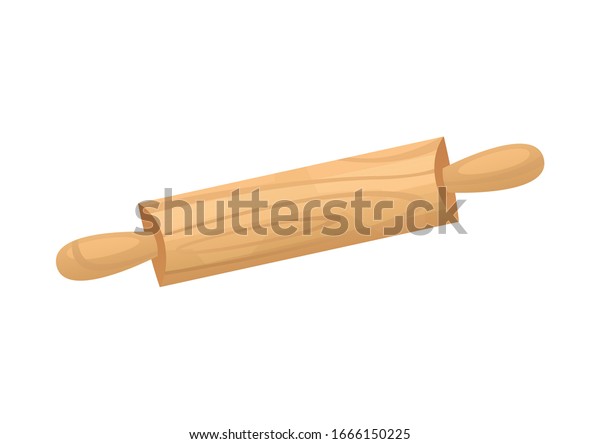Cartoon Rolling Pin Isolated On White Stock Vector (Royalty Free ...