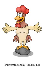 Cartoon Rooster Character Vector Illustration Stock Vector (Royalty ...