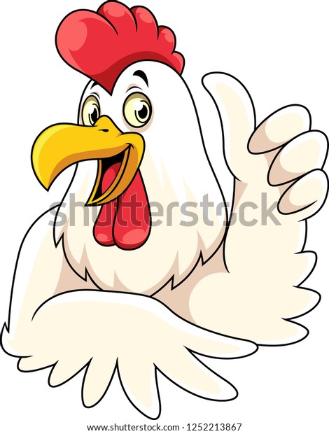 Cartoon Rooster Giving Thumb Stock Vector (Royalty Free) 1252213867 ...