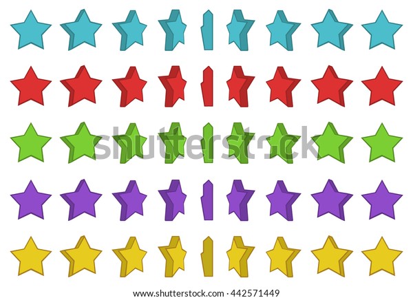 Cartoon Rotation Star Vector Animation Set Stock Vector (Royalty Free ...