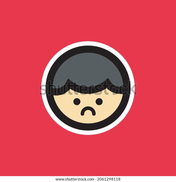 Cartoon Round Head Simple Colorful Vector Stock Vector (Royalty Free ...