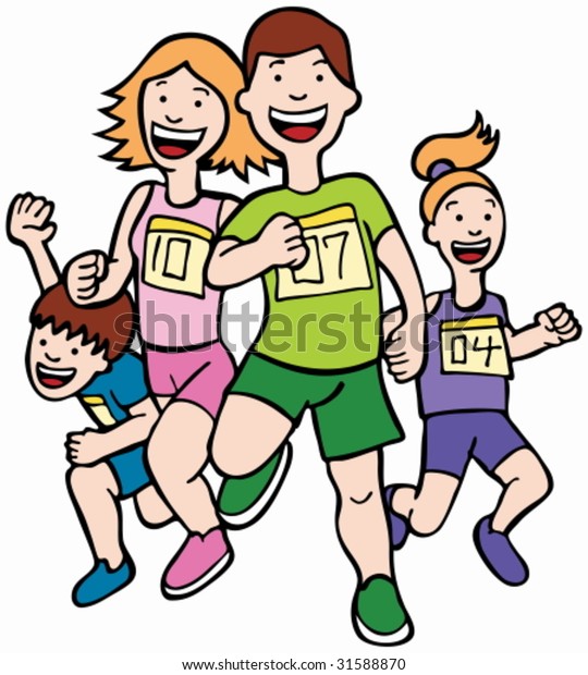 Cartoon Runner: Gente en una carrera.: vector de stock (libre de ...
