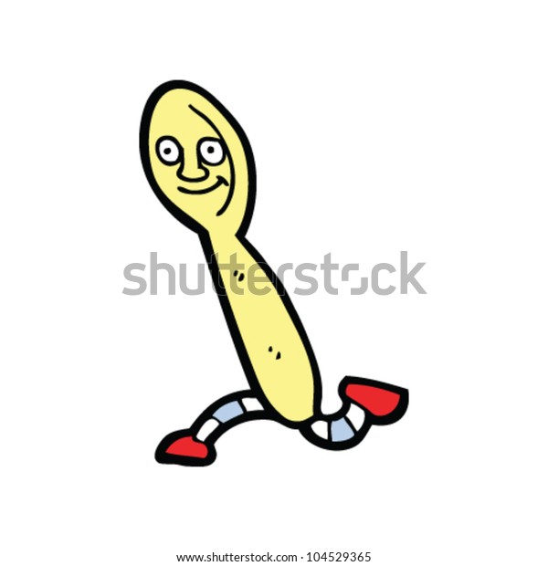 Cartoon Running Spoon Stock Vector (Royalty Free) 104529365 | Shutterstock