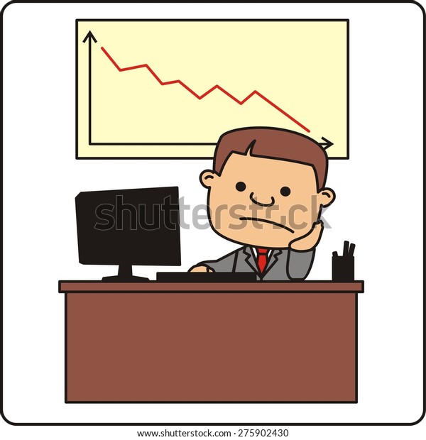 Cartoon Sad Manager Office Isolated On Stock Vector (Royalty Free ...