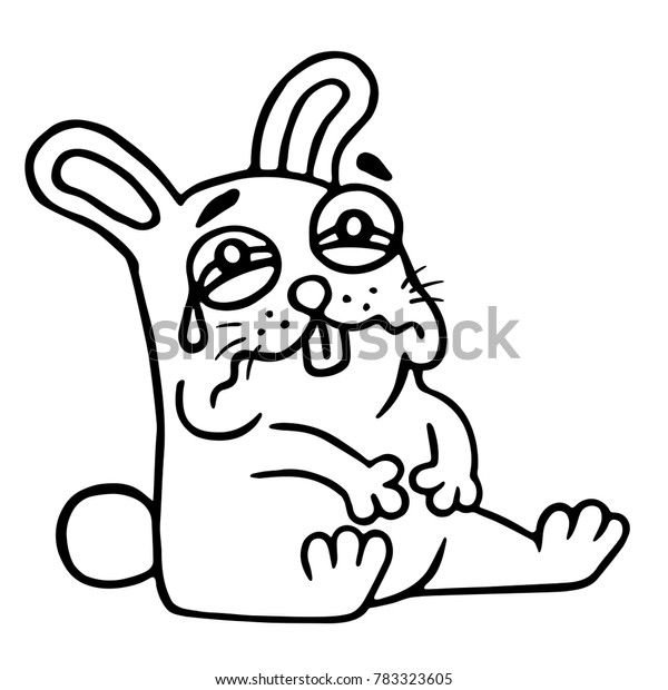 「Cartoon Sad Rabbit Tears Vector Illustration」のベクター画像素材（ロイヤリティフリー ...