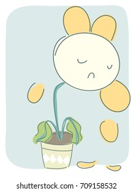 Cartoon Sad Withered Flower: เวกเตอร์สต็อก (ปลอดค่าลิขสิทธิ์) 709158532 ...