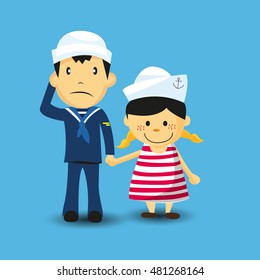 Cartoon Sailor Characters Set Stock Vector (Royalty Free) 481268164 ...