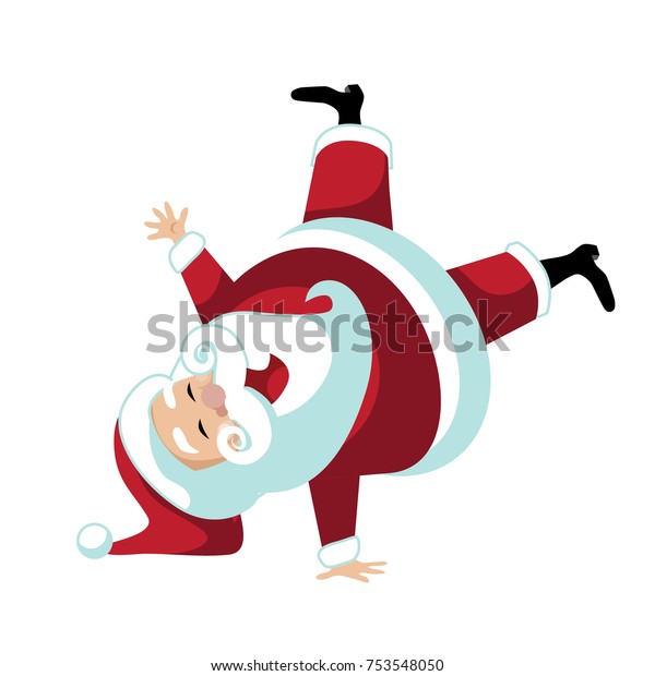 Cartoon Santa Claus Break Dancing Doing Stock Vector (Royalty Free ...