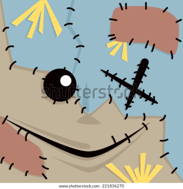 Cartoon Scarecrow Face Stock Vector (Royalty Free) 221836270 | Shutterstock