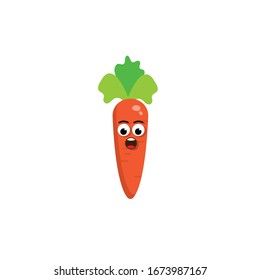 Cartoon Scared Carrot Vector Illustrationisolated On Stock Vector ...
