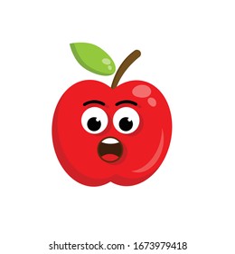 Cartoon Scared Red Apple Caterpillar Head Stock Vector (Royalty Free ...