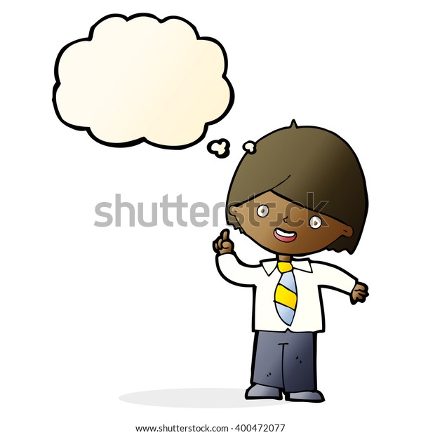 Cartoon School Boy Answering Question Thought 库存矢量图（免版税）400472077 ...