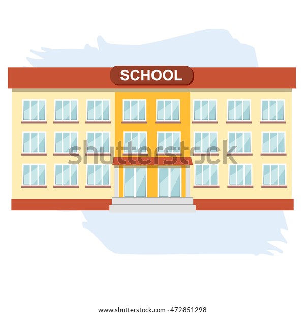 Cartoon School Building Stock Vector (Royalty Free) 472851298 ...