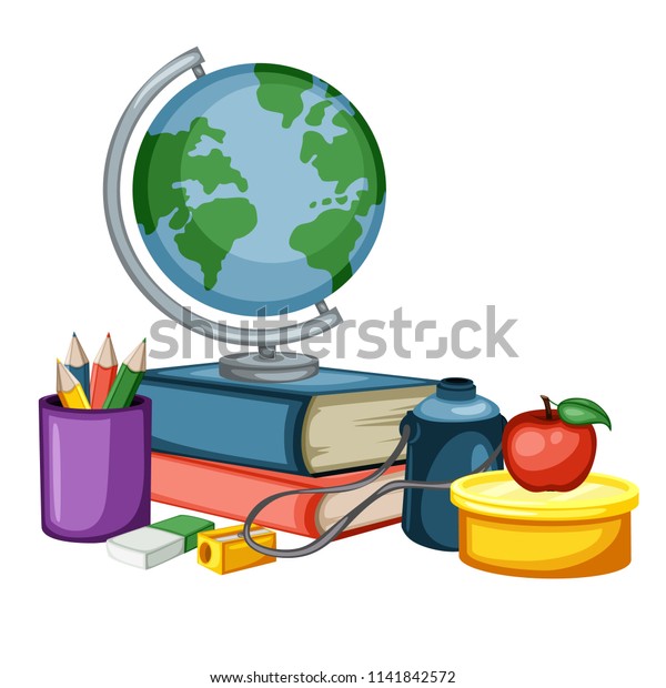 Cartoon School Equipment Back School Concept Stock Vector (Royalty Free ...