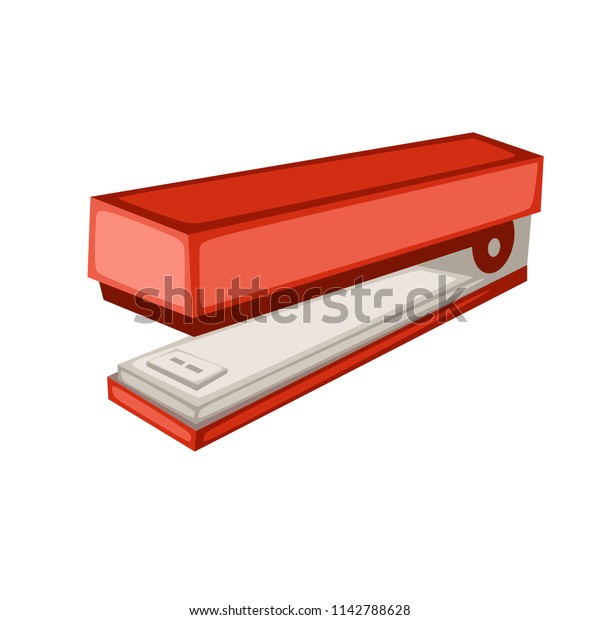 Cartoon School Equipment Red Stapler Vector Stock Vector (Royalty Free ...
