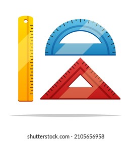 Cartoon School Rulers Set Vector Isolated Stock Vector (Royalty Free ...